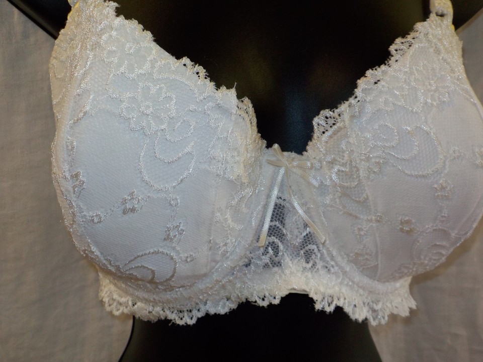 Biflex Bra Size 40DD NWT White Lace Overlay Underwire Nylon Blend Full ...