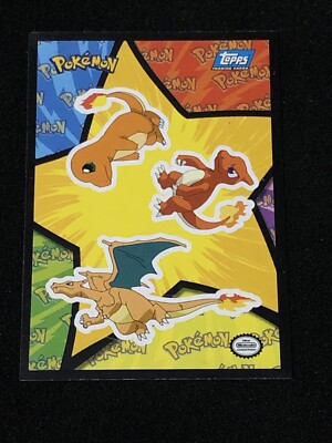 🔥 VERY RARE 🔥 1995 Topps Pokemon CHARIZARD Sticker, NM, First Ed ...