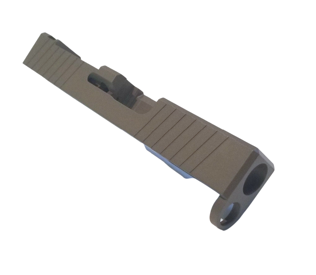 For Glock 43 43X Custom Coated Slide with RMSc Cut Out Cerakote TiN ...