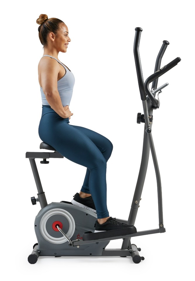 Dual Mode Elliptical and Bike Exercise Machine Adjustable Resistance ...