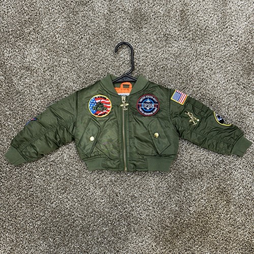 UP AND AWAY Flight Bomber Jacket Top Gun Pilot Airplane Infant 18M ...