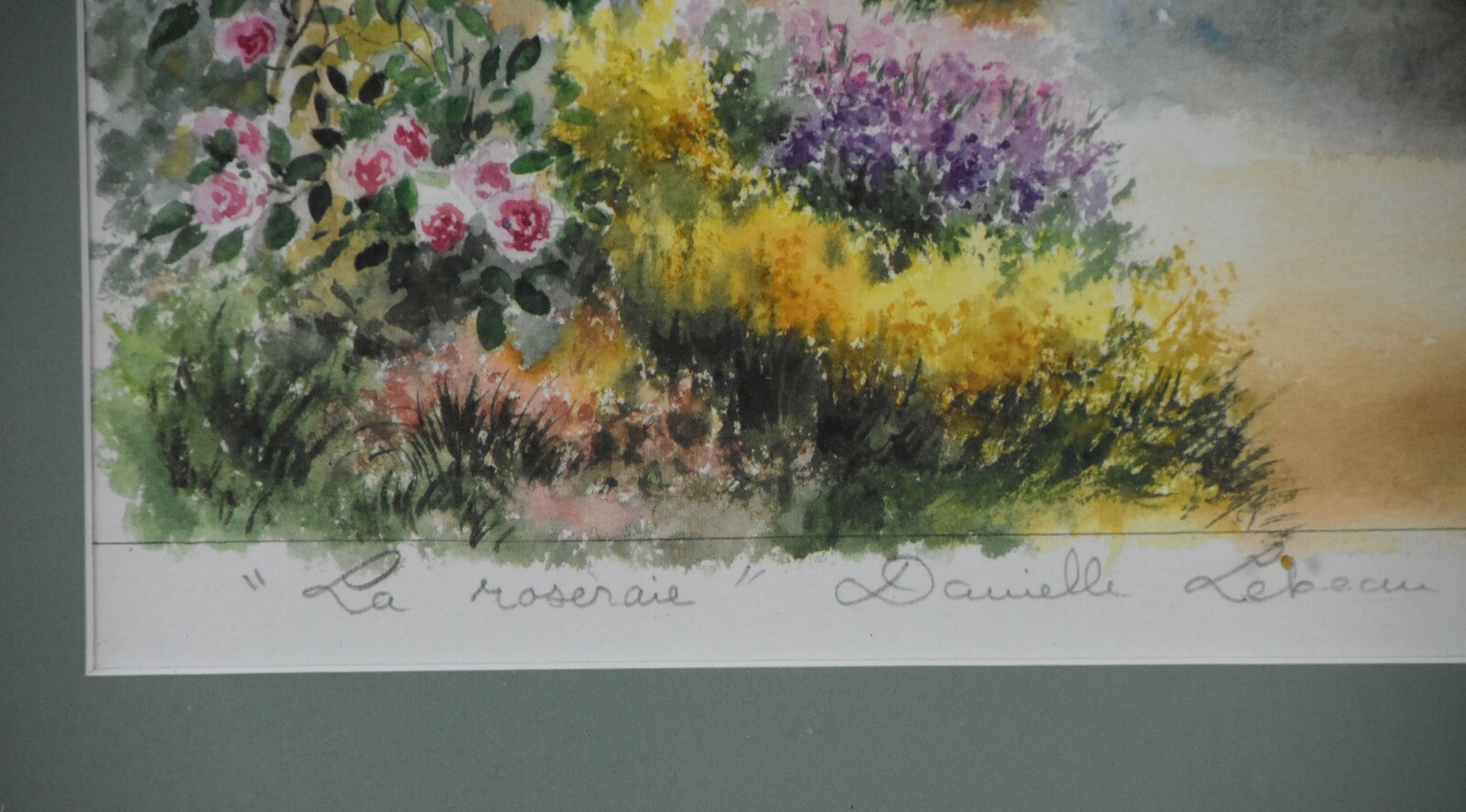 La Roseraie France Danielle Lebeau Original Signed Framed Watercolor ...