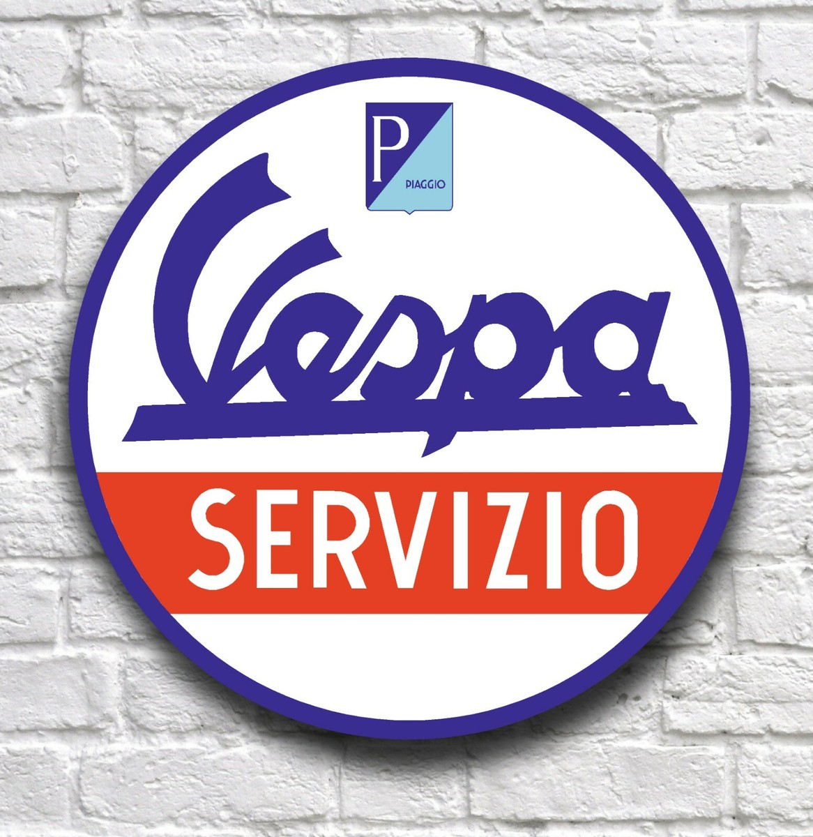Vespa Servizio Logo EMAILLESCHILD, Piaggio Genova, Vespa, Servizio.