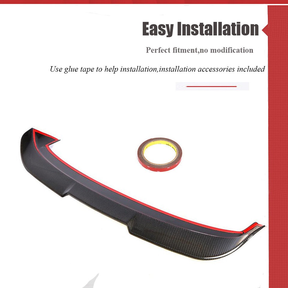 Fits Volkswagen VW Tiguan MK2 2017-19 REAL CARBON Rear Roof Spoiler ...