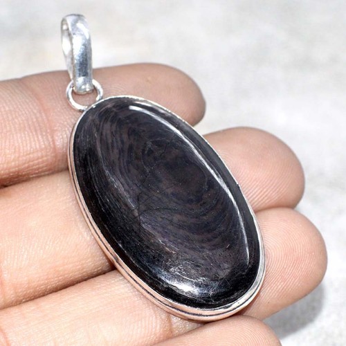 925 Silver Plated Hypersthene Pendant Handmade Gemstone Jewelry Size 2 ...