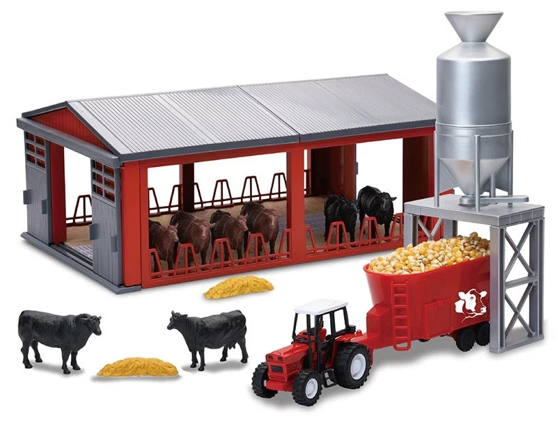 New Ray Country Life 1/32 22pc Cattle Cow Barn Farm Ranch Tractor ...