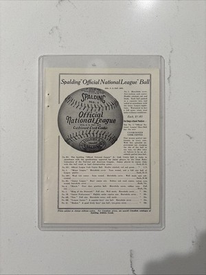 1930 Spalding Official National League Ball / Glove Ad- Rare Baseball ...