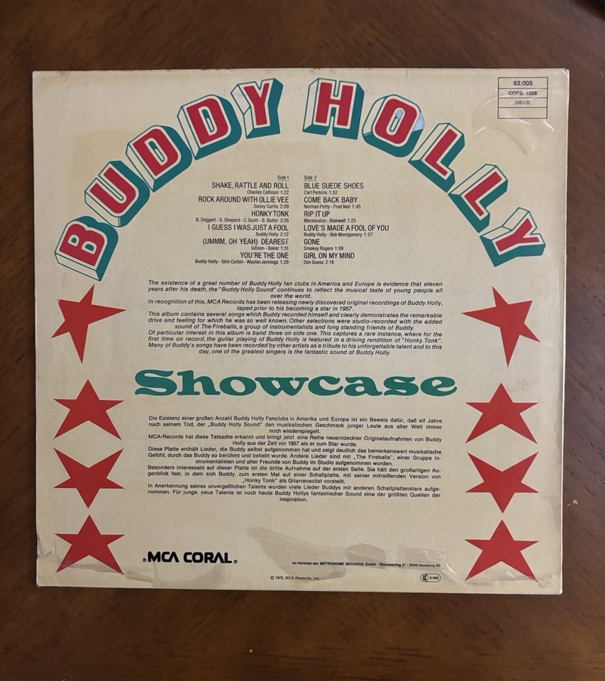 BUDDY HOLLY-SHOWCASE GERMAN PRESS REISSUE | eBay UK