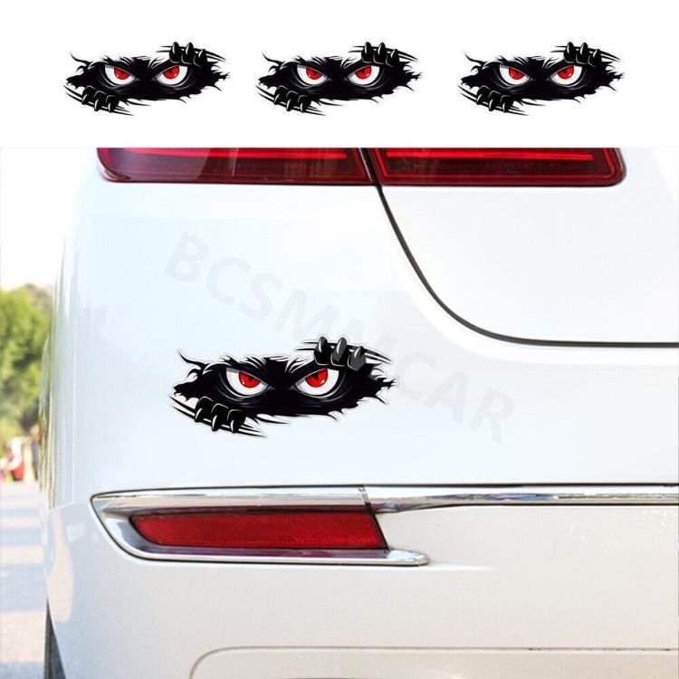 3Pcs Vinyl Bumper Decal Angry Eyes Car Stickers Waterproof Black ...