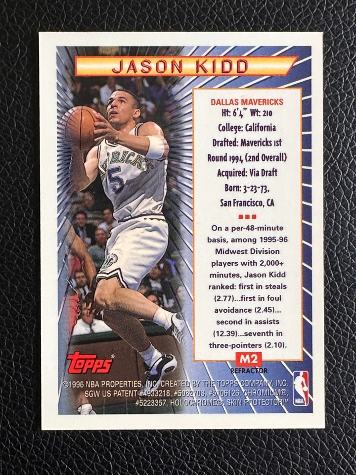 1996 Topps Finest Mystery REFRACTOR Borderless #M2 Jason Kidd | eBay