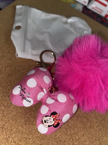 ”Minnie Mouse”~Fluffy~Pink Bow Keychain ~Bag Charm | eBay