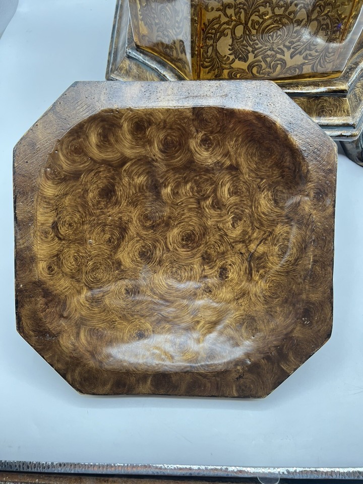 Decorative Octagonal Wood Lacquered Box Large With Lid Heavy 11x11x14 ...