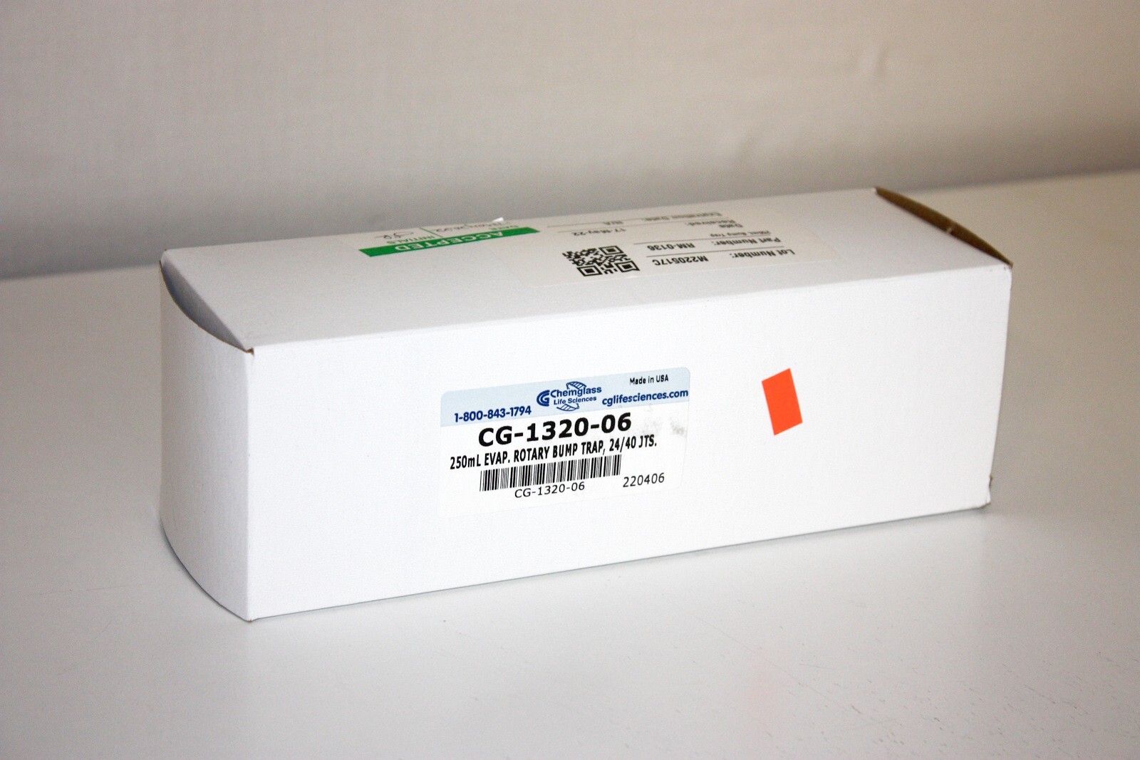 Chemglass Glass 250ml Rotary Evaporator Rotovap Bump Trap 24/40 Joints ...