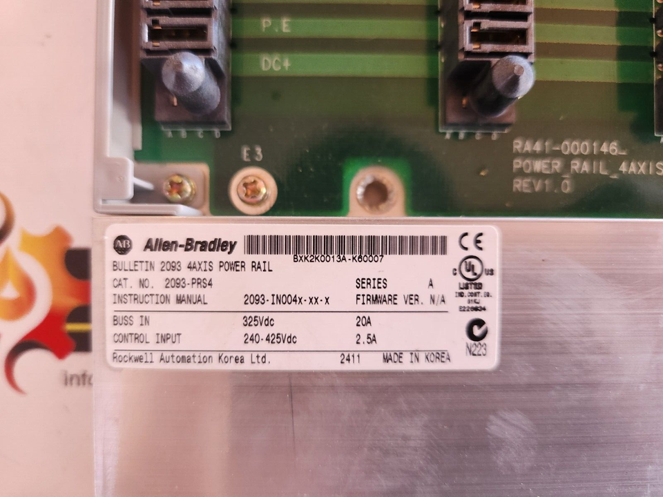 Allen Bradley 2093-PRS4 Multi-Axis 4-Axis Backplane Power Rail 325VDC ...