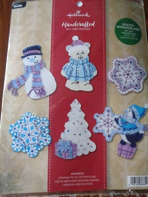 BUCILLA FELT JEWELED HALLMARK ORNAMENTS KIT WINTRY WONDERLAND PENGUIN ...