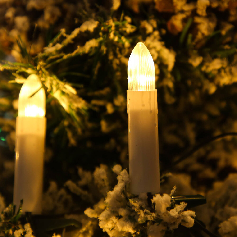 20PCS Candle String LED Clip-on Flameless Cone Candle Christmas Tree ...
