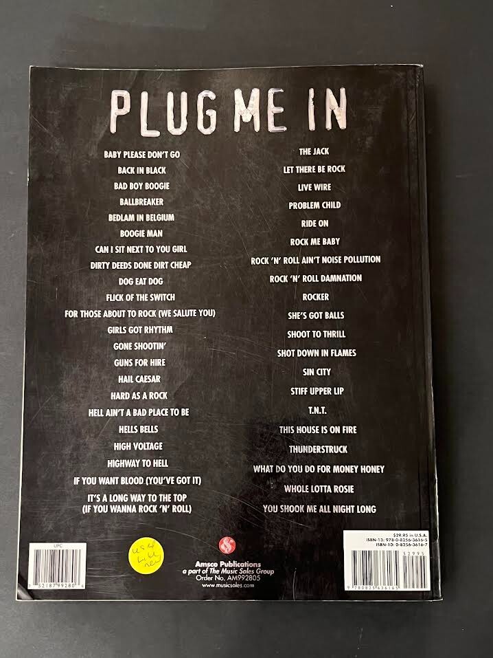 AC/DC Plug Me In Guitar Tablature Edition Book | eBay