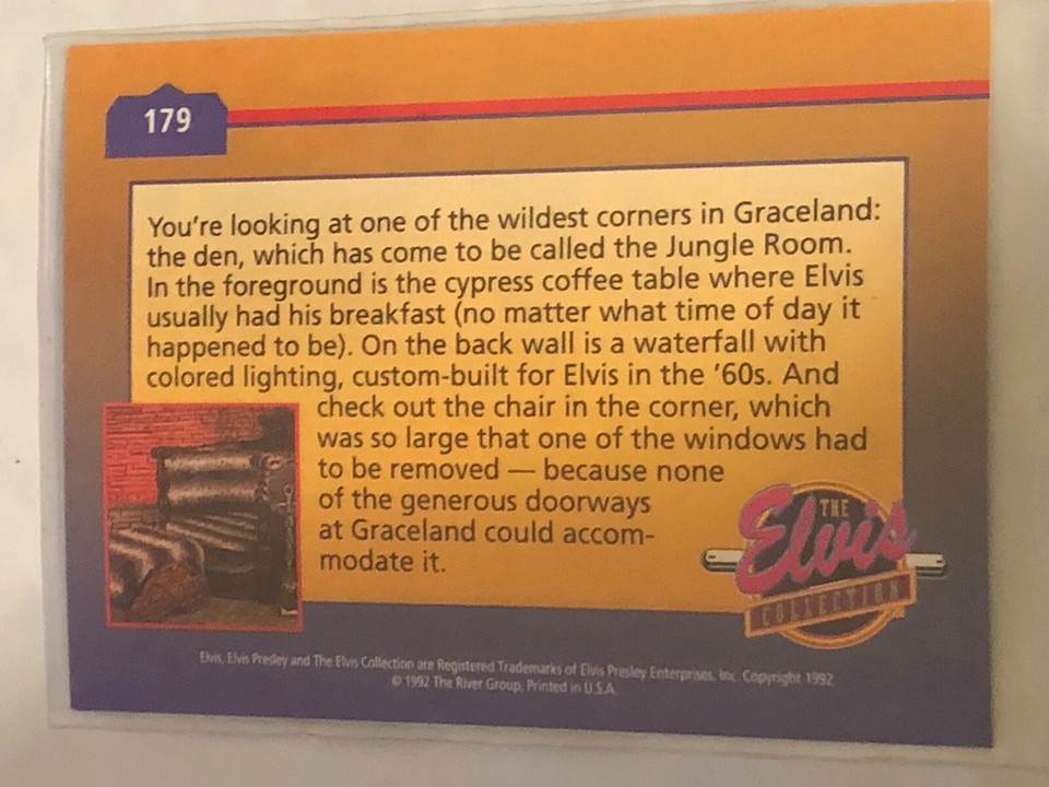 Elvis Presley Collection Trading Card Number 179 Graceland Tour Jungle ...