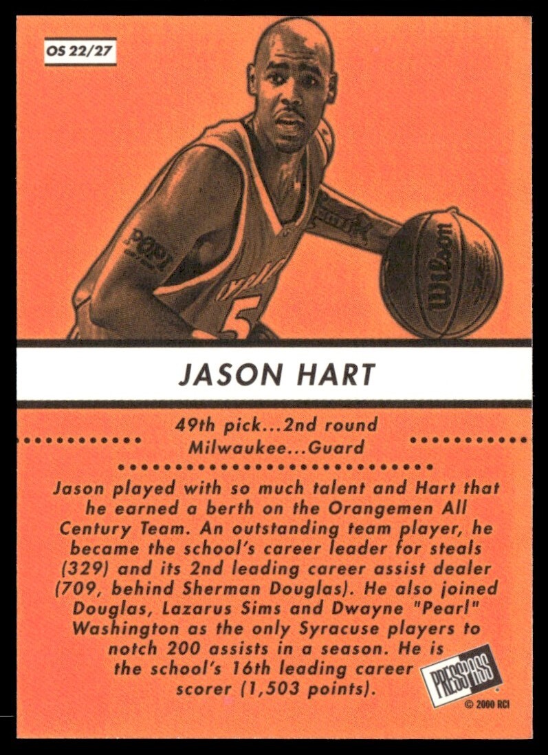 2000-01 Press Pass SE Old School Jason Hart Syracuse Orangemen #OS22 | eBay