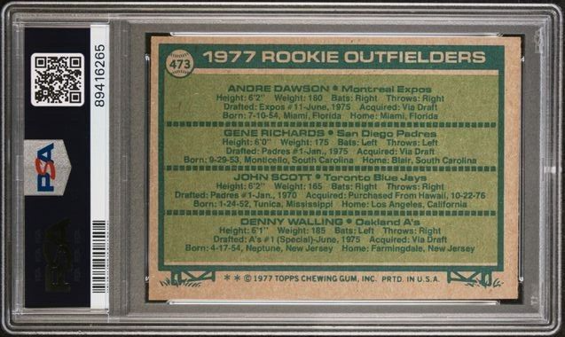 1977 Topps Andre Dawson Rookie Card PSA 4.5 | eBay