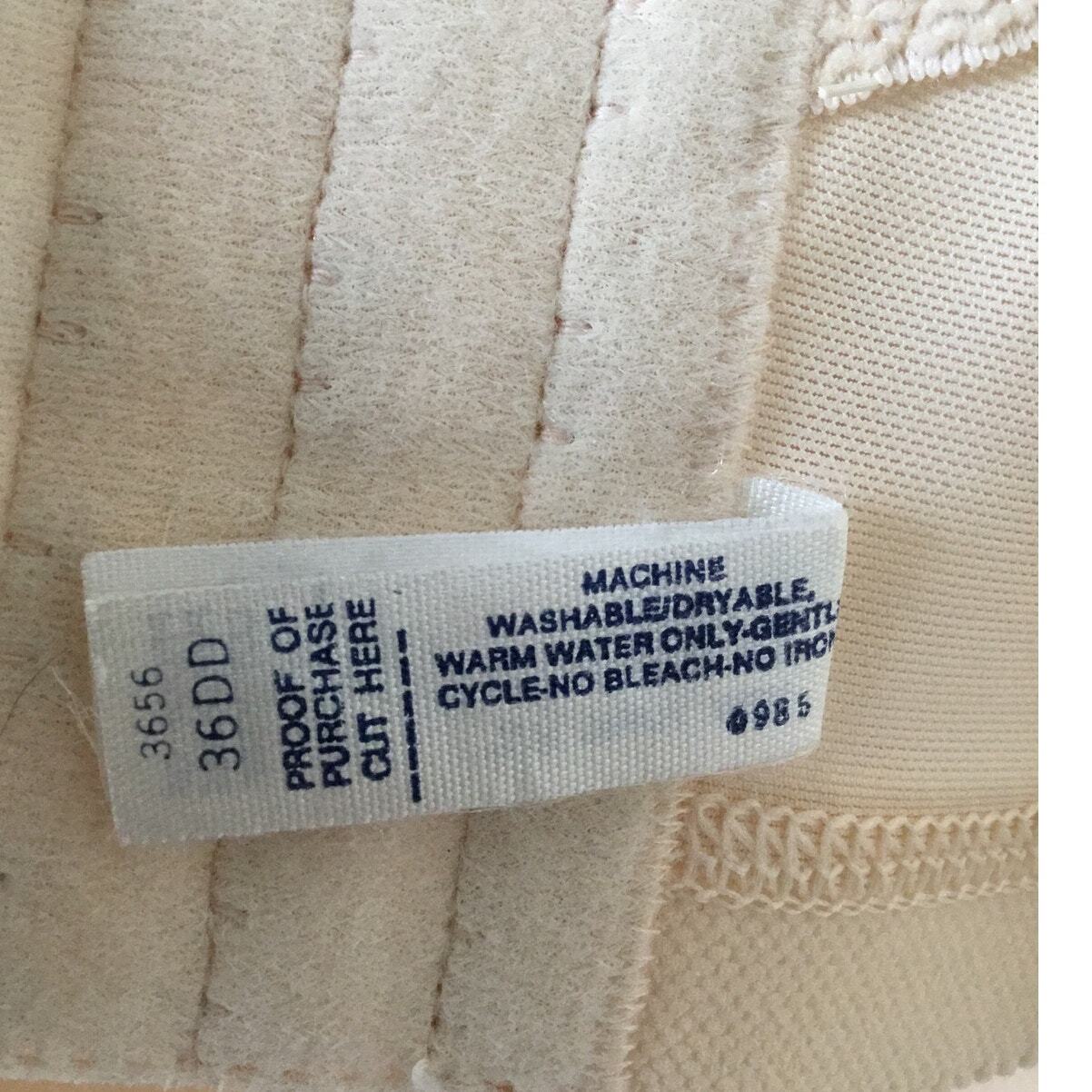 Vintage Bali Bra Union Label Cream Unlined size 36DD - Gem