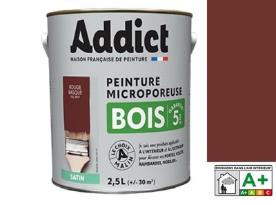 Peinture spéciale bois glycéro rouge basque ral 3009 ADDICT 2.5L ...