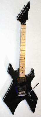 B.C. Rich Warlock AS-IS Custom Black Leather Nail Head Strip Oversized ...