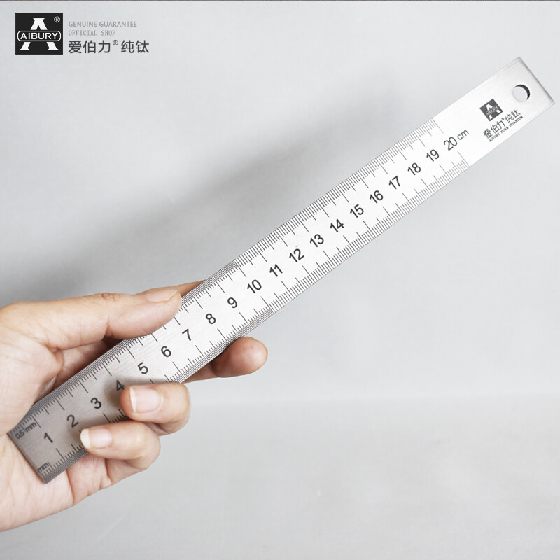 Titanium Alloy EDC Straight ruler Measuring Marking Scale Gauge 20cm ...