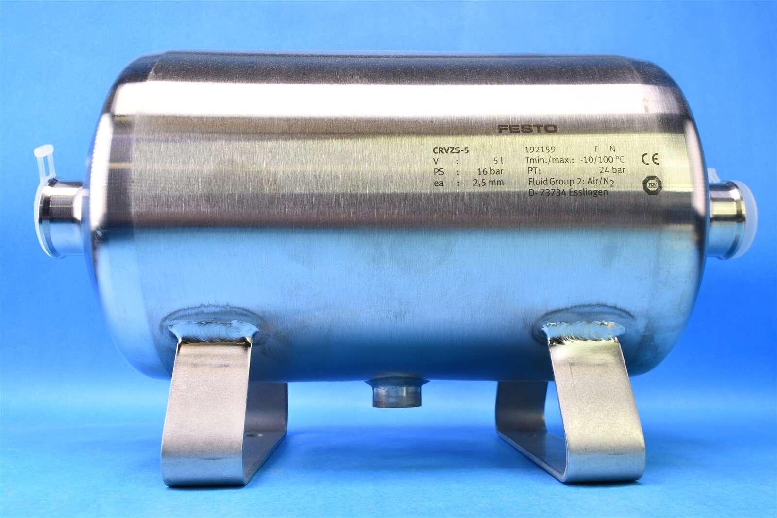 Festo 5L Compressed Air Reservoir Stainless Steel Air Tank 1.32 G CRVZS ...