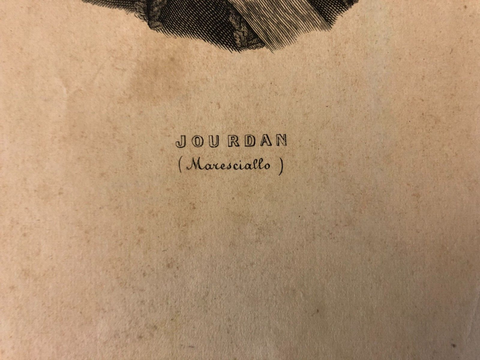 Antica incisione Metà 800 Jourdan Maresciallo napoleonico 23,9x15,4 cm ...