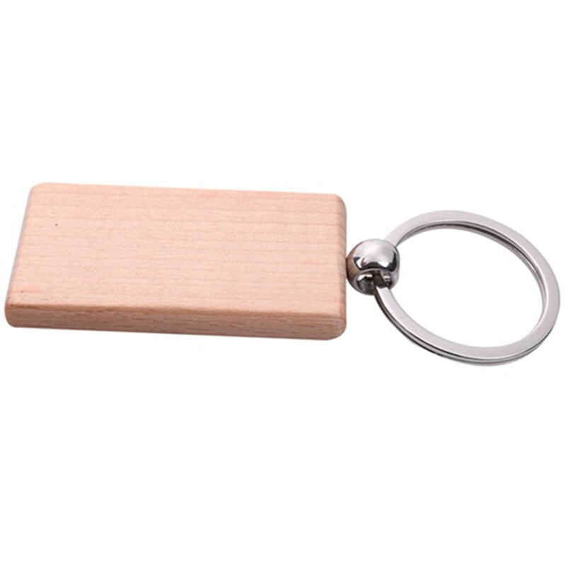 25Pieces Blank Wooden Key Chain Diy Wood Keychain Rings Key Tags ...