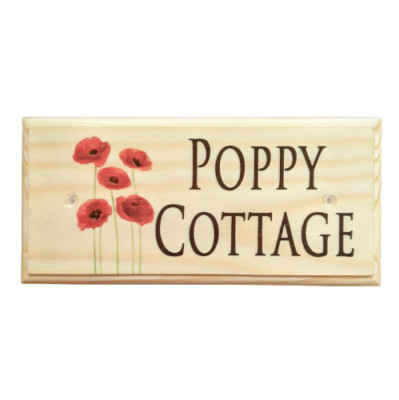 Personalised Poppy Sign, Poppies House Name Number Plaque Garden Shed ...