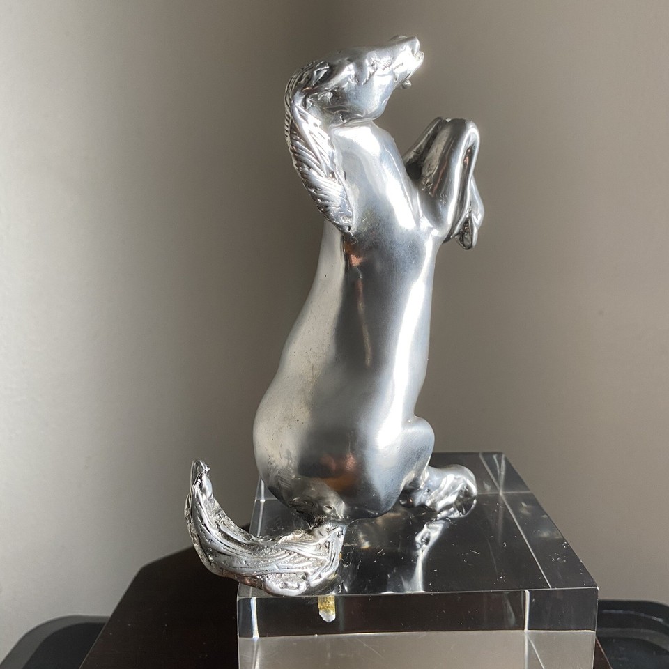 Castor Cooper Vintage MCM Pewter HORSE Sculpture on Lucite Base ...