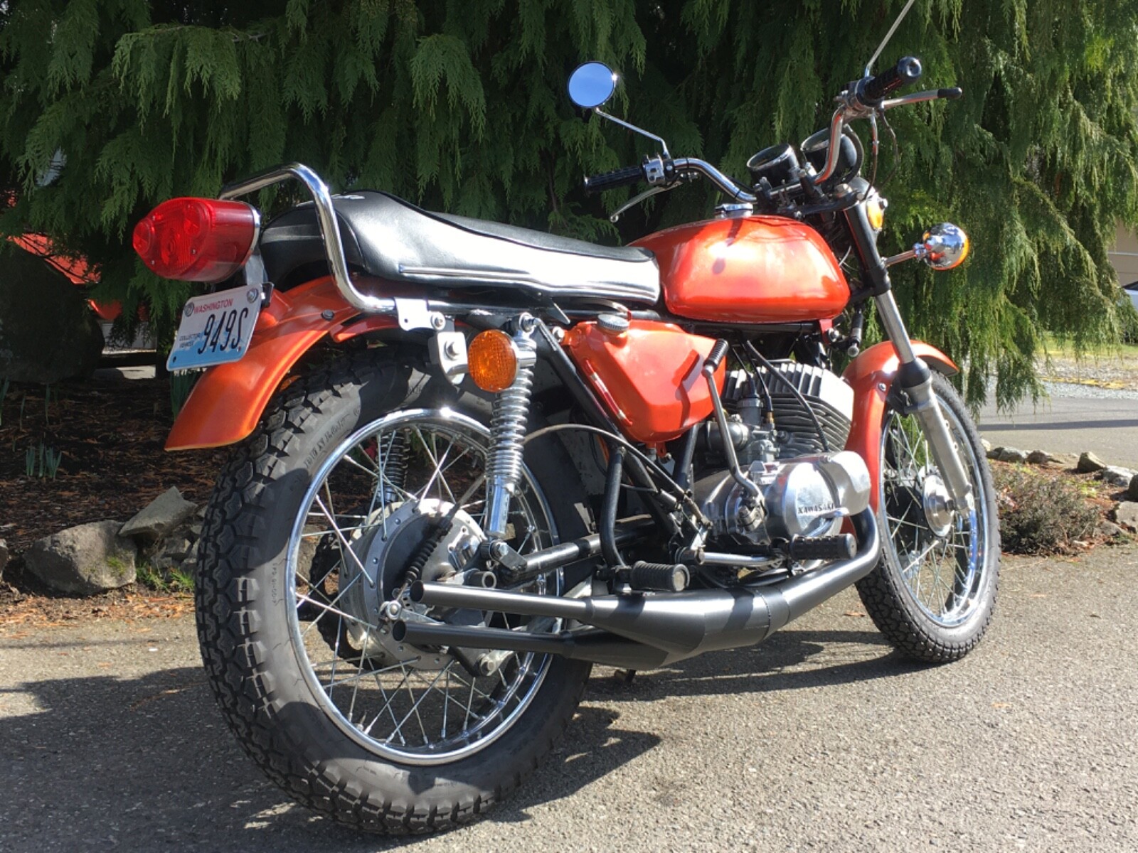 1969-1972 Kawasaki H1 Mach III Hellfire Exhaust Chambers Black Stingers ...