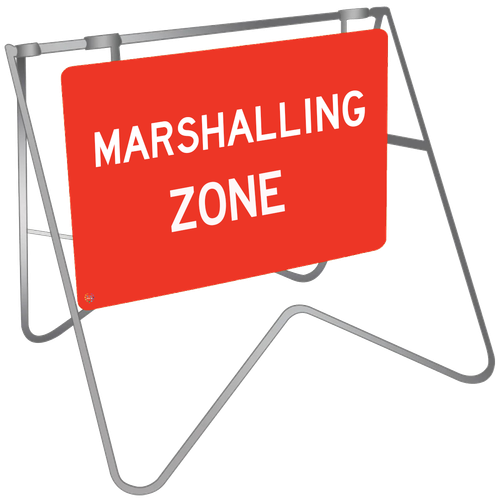 Marshalling Zone Sign - Aluminum Metal Swing Stand Sign (SSS81) | eBay ...