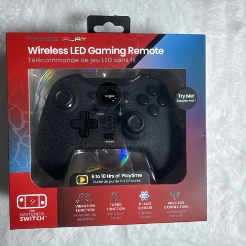Wireless LED Gaming Remote for Nintendo Switch Press Play Black | eBay