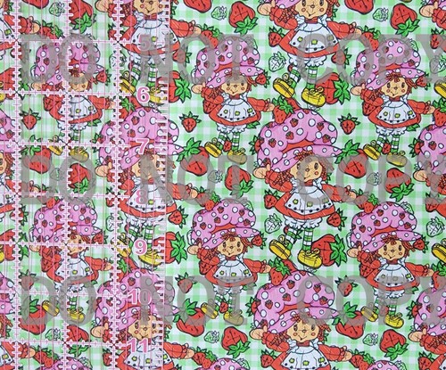Custom 100% Cotton Woven Berry Girl 80s Cartoon Green by the 1/4 Yard ...