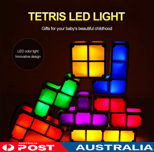 Tetris lamp LED luminous block table lamp bedroom small night light AU ...
