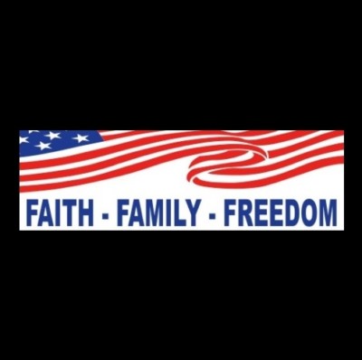"FAITH - FAMILY - FREEDOM" Conservative decal STICKER Jesus Christian ...