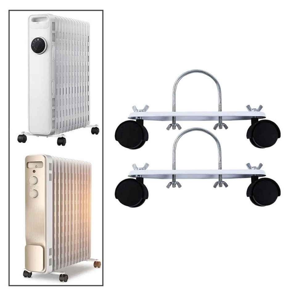 2 Pieces Electric Heater Caster Frame Base Hole Black Wheel | eBay UK