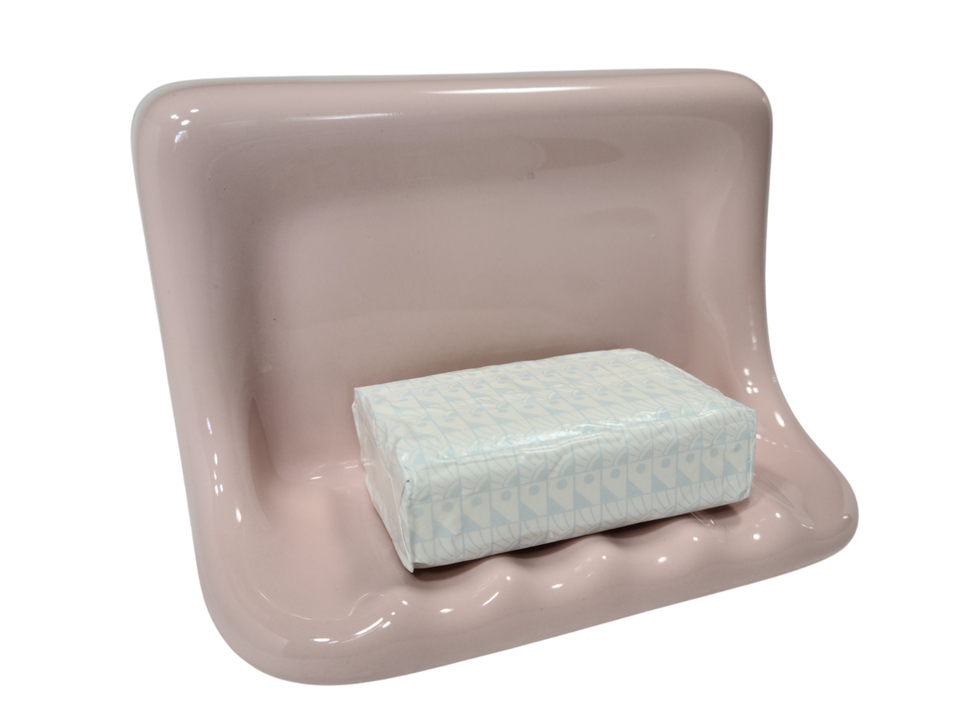 Vintage Mamie Pink Ceramic Soap Dish Tray Shower Mid Century Modern ...