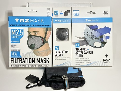 RZ Mask M2.5 LARGE RED Bundle V2 Valves + F1 Filters + Bag | eBay