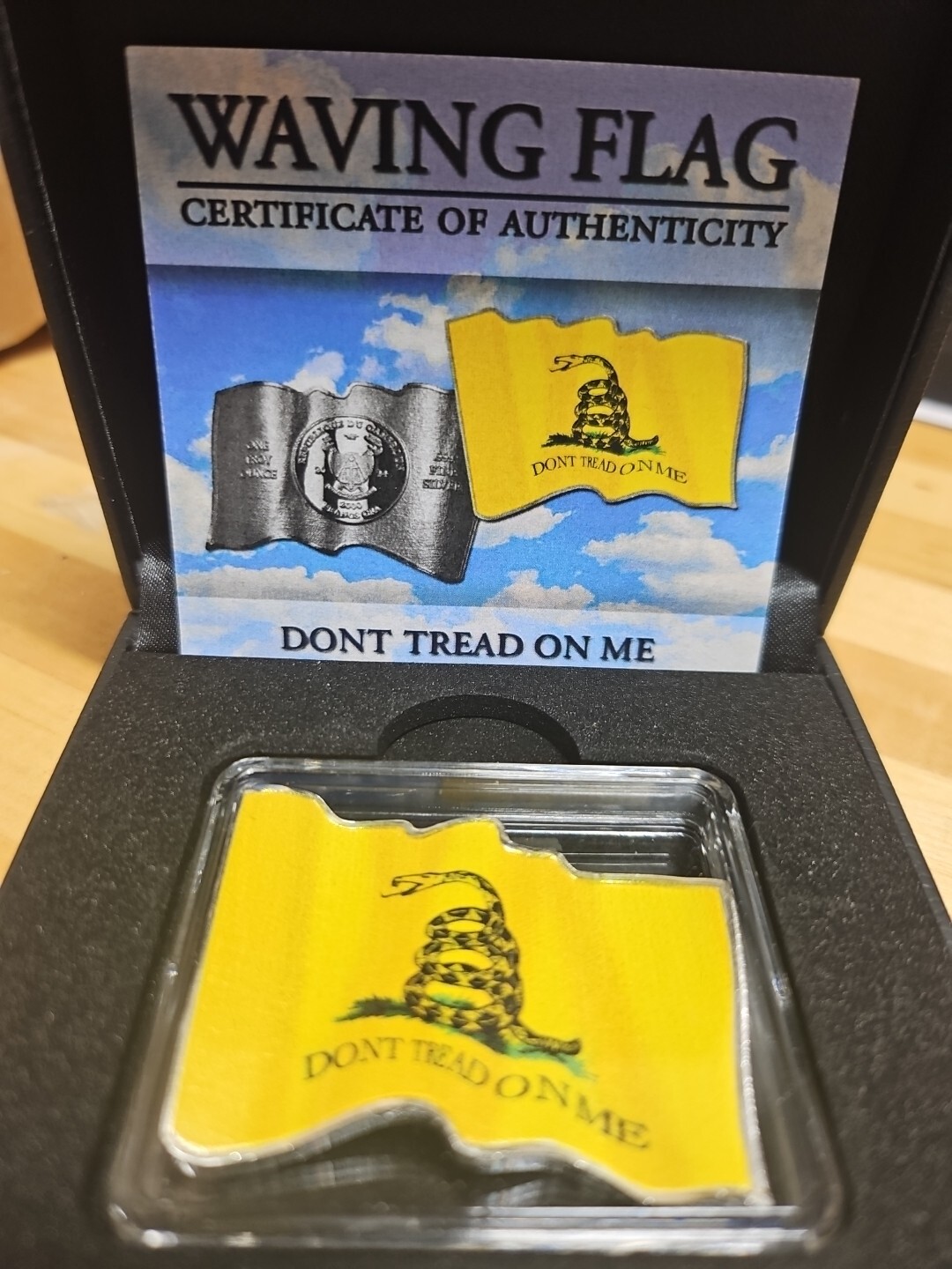 2024 Cameroon 3D Gadsden Don't Tread on Me Flag 1 oz Silver Coin .999 ...