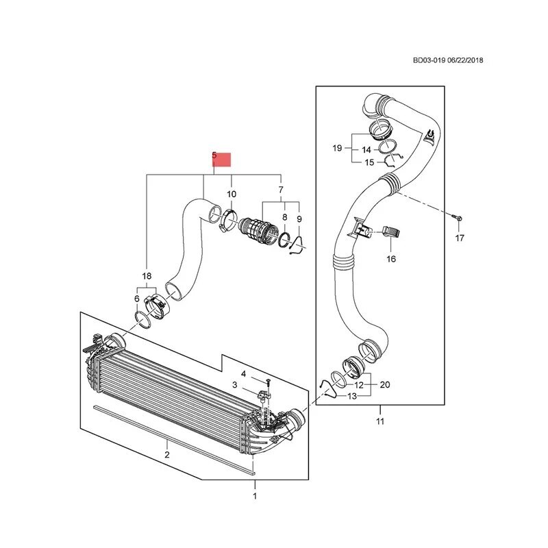 13374646 42626074 Turbo Intake Hose Intercooler Hose For Chevy Cruze ...