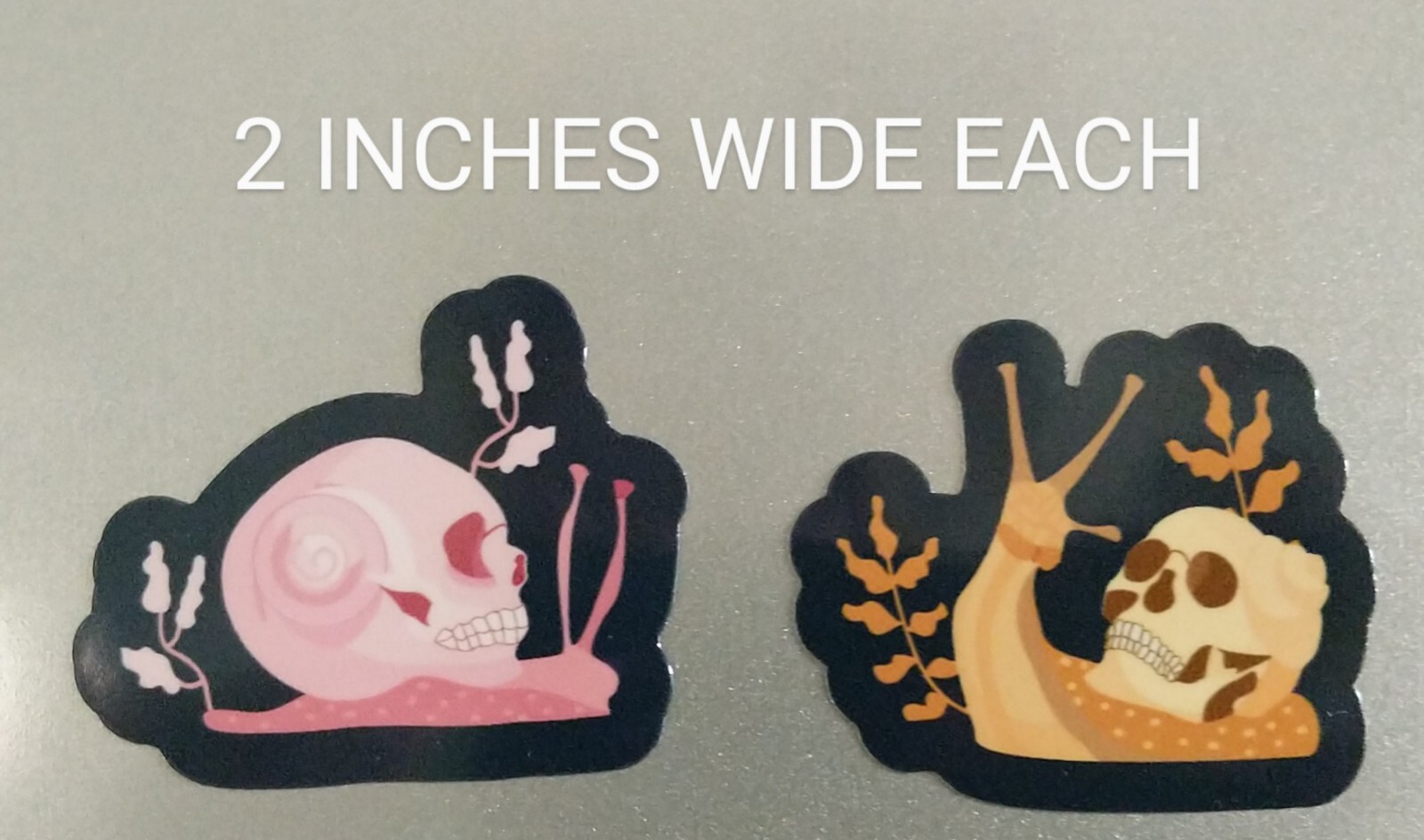 Set of 2 2-inch Snail With Skull Shells Decals Viny Stickers Slime Goth ...