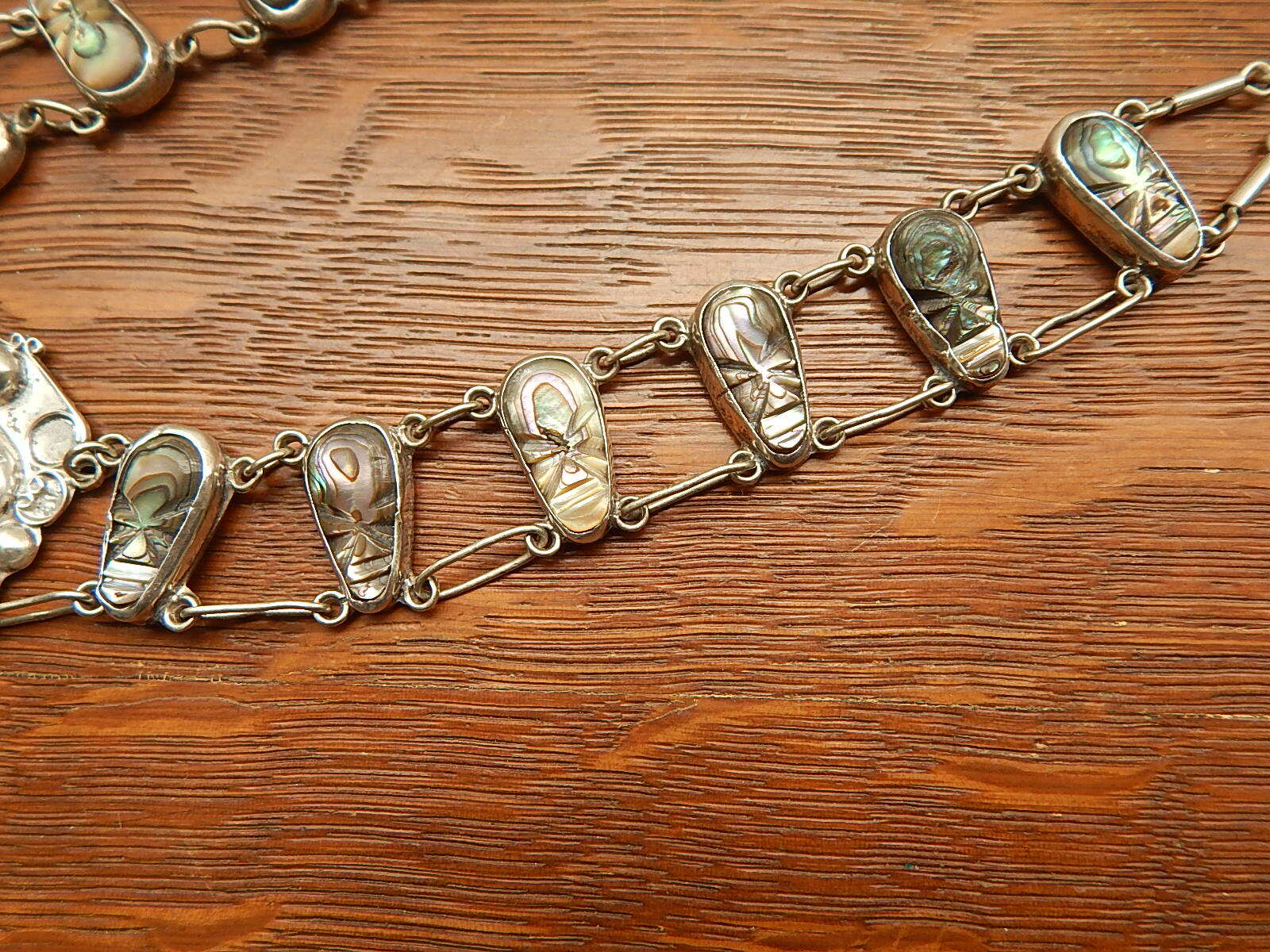 Vintage Mayon Aztec Carved Abalone Face Sterling Silv… - Gem