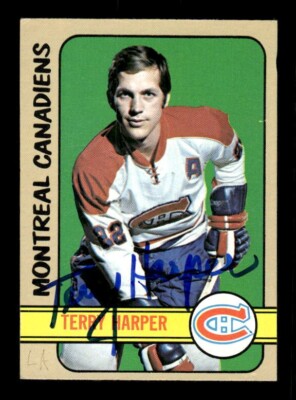 TERRY HARPER SIGNED 1972-73 TOPPS #119 MONTREAL CANADIENS ON-CARD AUTO ...