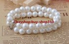 New Pretty 2 Rows 8mm White South Sea Shell Pearl Bracelet 7.5" | eBay