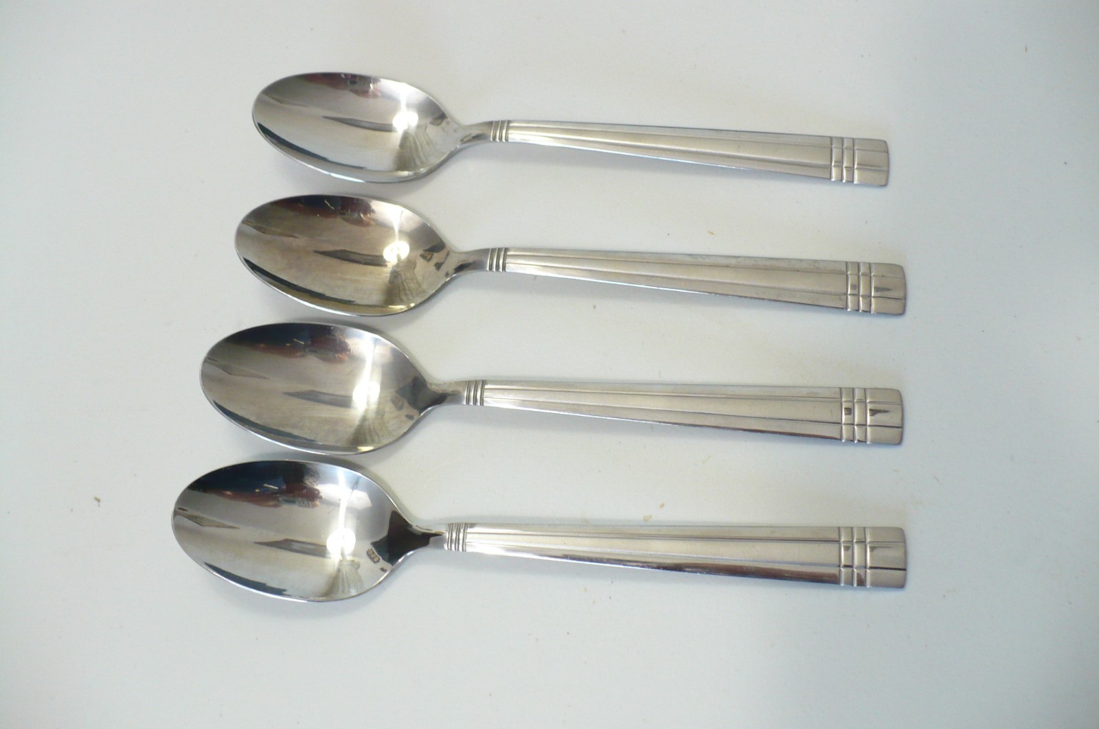 Cambridge AXIS SAND stainless flatware set of (4) soup spoons 7-7/8" #66 | eBay