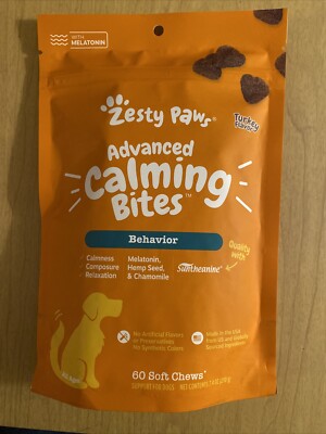 Zesty Paws Advanced Behavior Calming Soft Chews for Dogs - Turkey ...